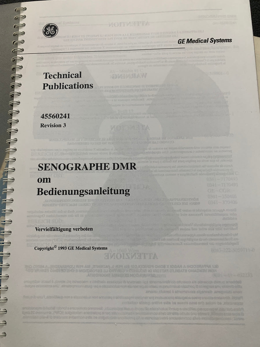 GE SENOGRAPHE DMR 45560241 REV 3, GERMAN – Puma Export, Inc.