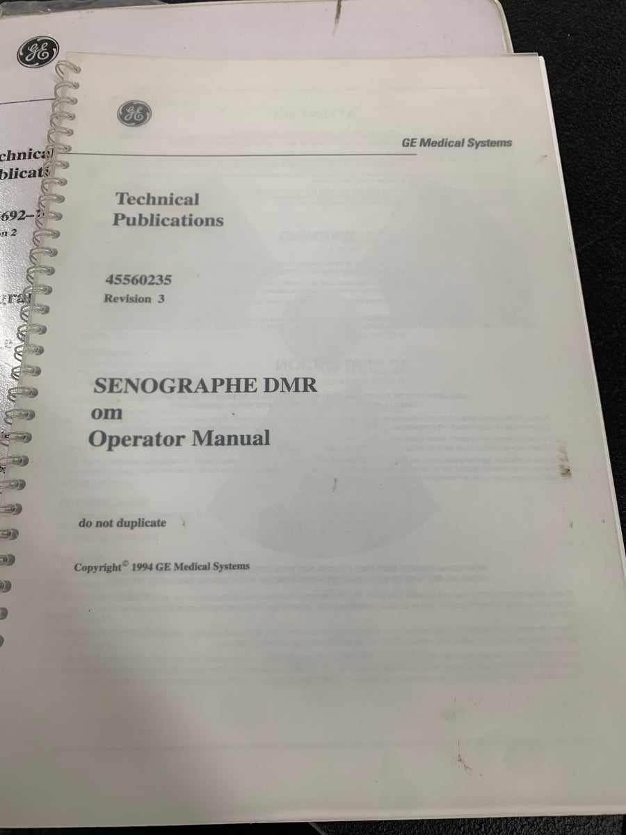 GE SENOGRAPHE DMR OPERATOR MANUAL, 45560235, REV 3 – Puma Export, Inc.