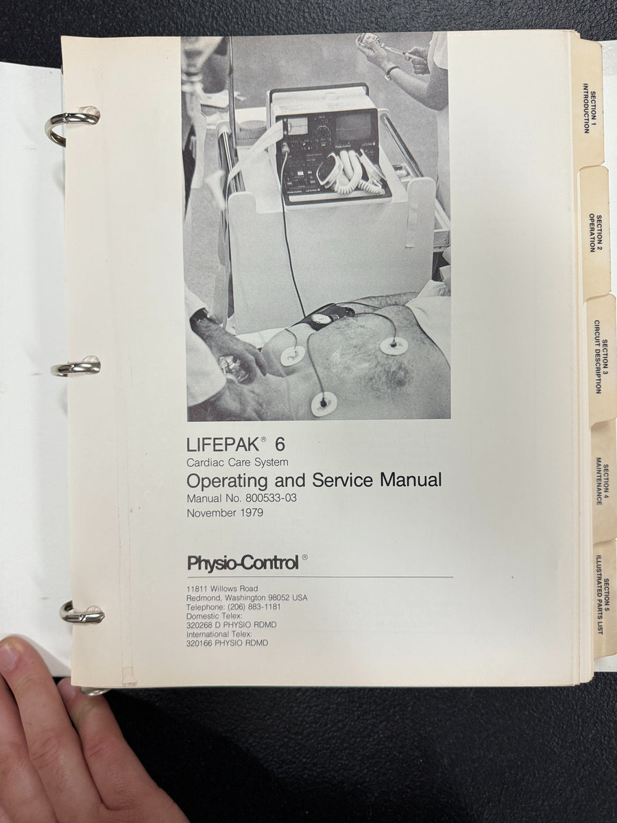 PHYSIO-CONTROL LIFEPAK 6 OPERATING AND SERVICE MANUAL # 800533-03 – Puma Export, Inc.