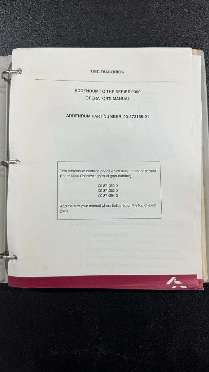 OEC-DIASONICS SERIES 9000 OPERATOR'S MANUAL – Puma Export, Inc.