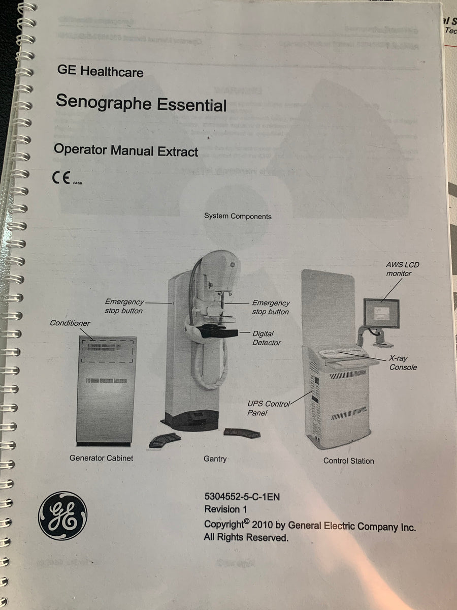GE SENOGRAPHE ESSENTIAL OPERATOR MANUAL EXTRACT – Puma Export, Inc.