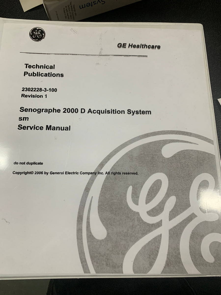 GE SENOGRAPHE 2000D SERVICE MANUAL 2302228-3-100 – Puma Export, Inc.