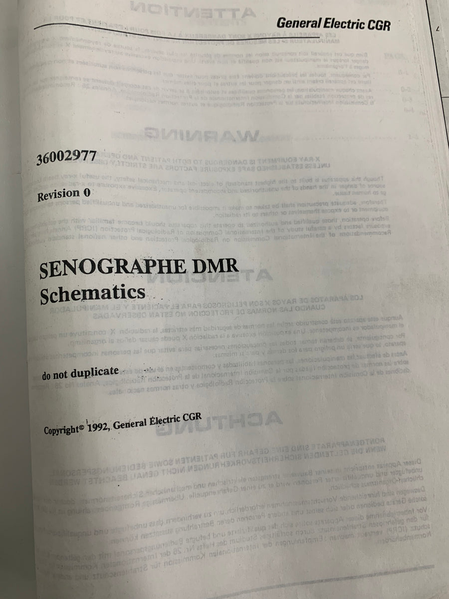 GE SENOGRAPHE DMR SCHEMATICS, 36002977 – Puma Export, Inc.