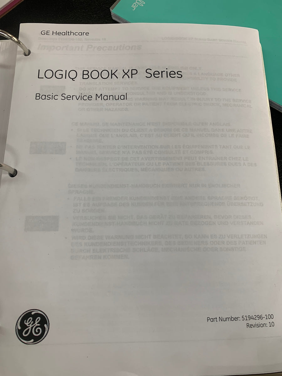 GE LOGIQBOOK XP BASIC SERVICE MANUAL – Puma Export, Inc.