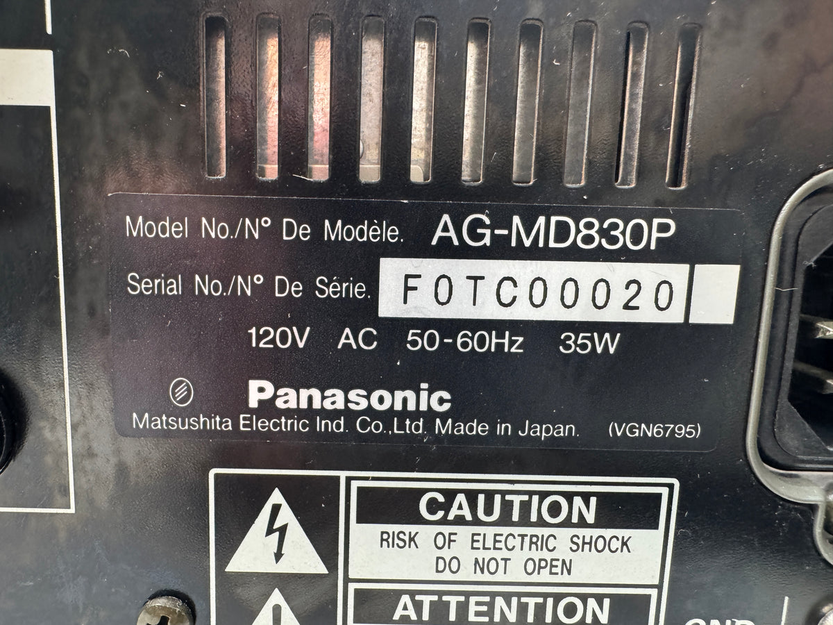 Panasonic AG-MD830P Video Cassette Recorder – Puma Export, Inc.
