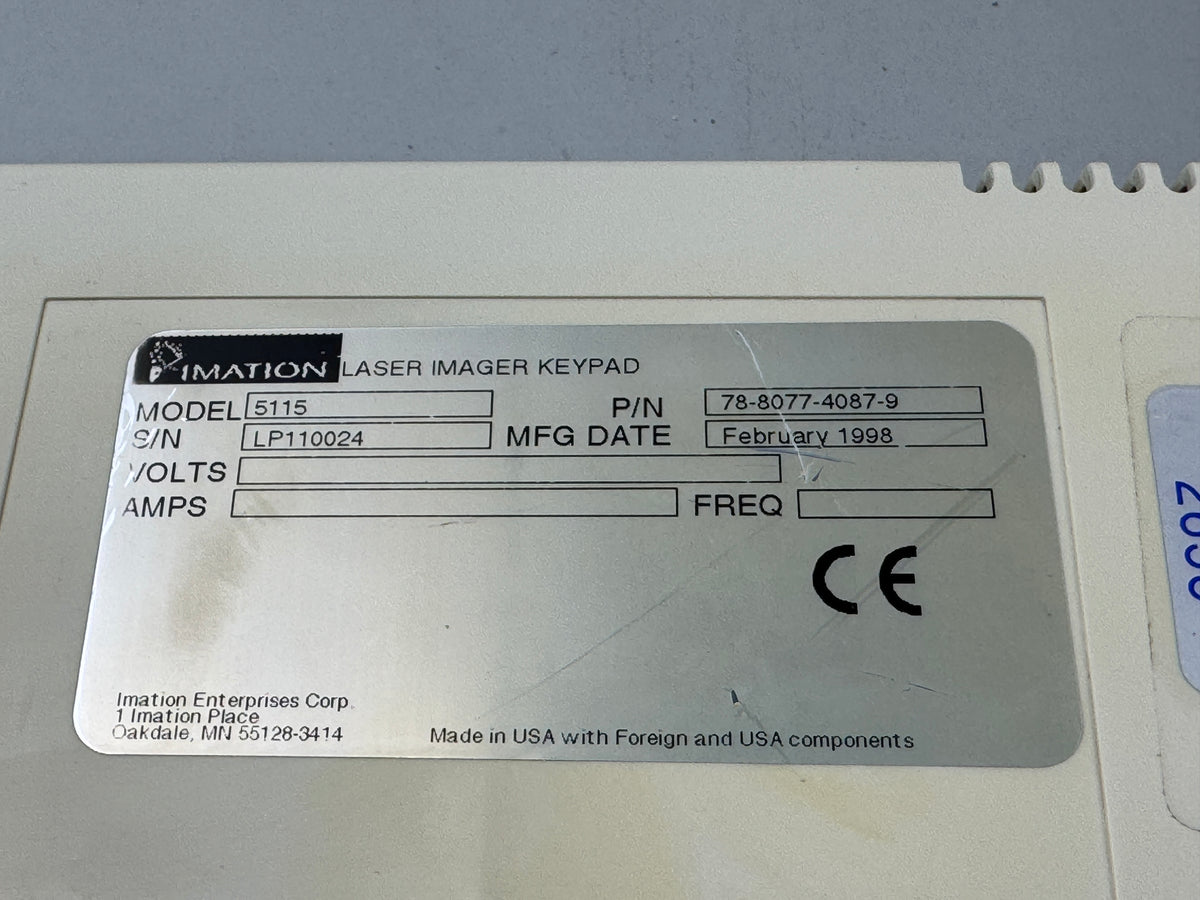 3M Imation Laser Imager Keypad for Philips Cath/Angio, Model 5115 ...
